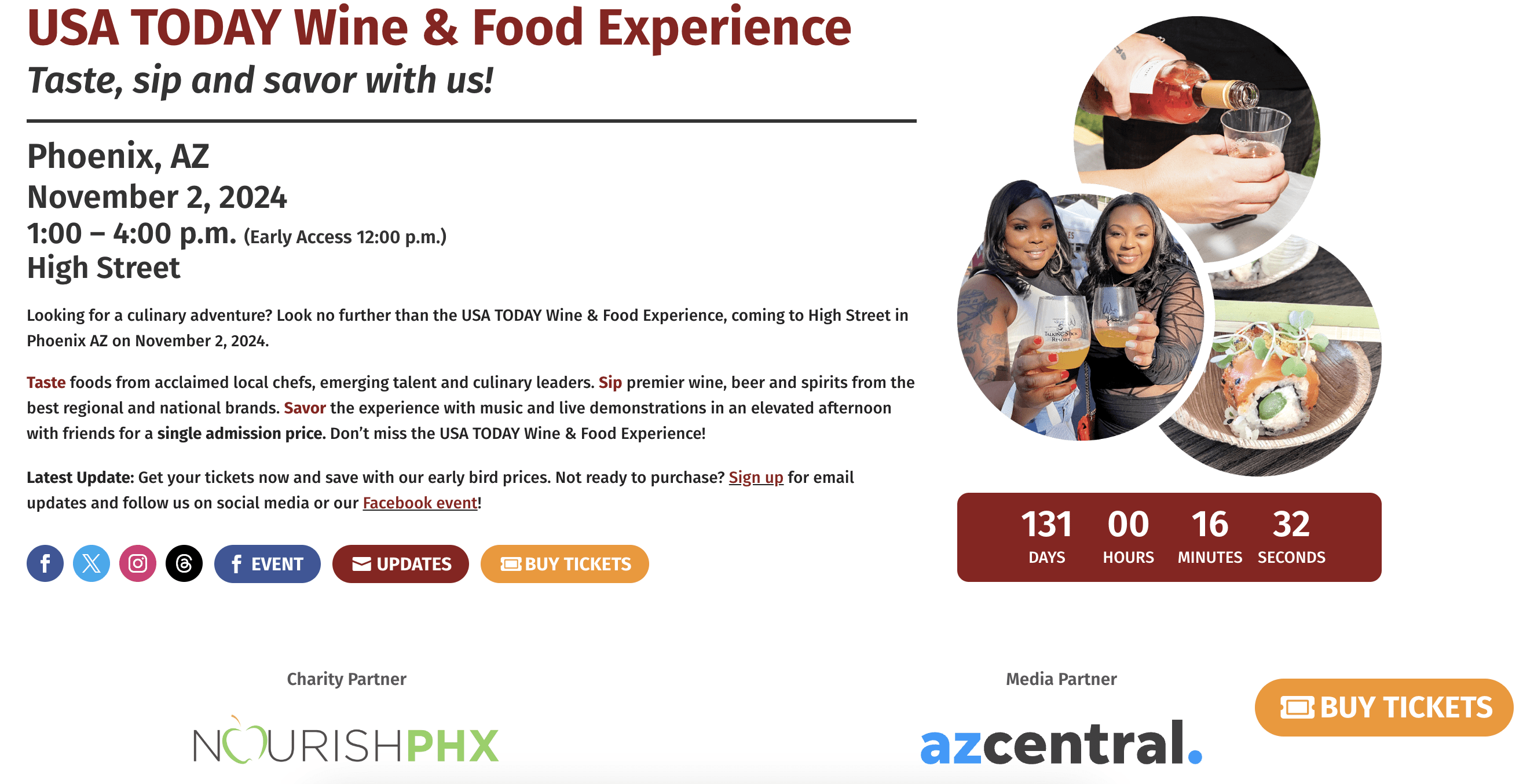 Nourish Phoenix Named Charity Partner for USA TODAY Wine & Food ...